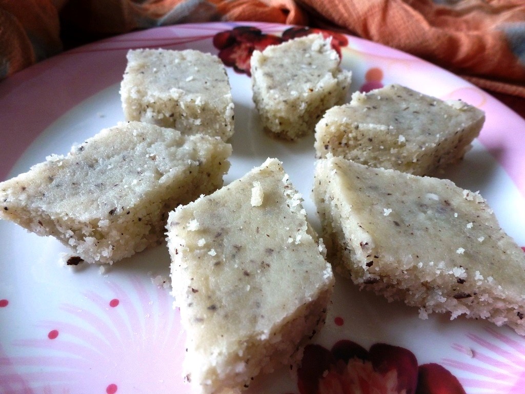 3-ingredient Dry Coconut Burfi - Healthically Kitchen